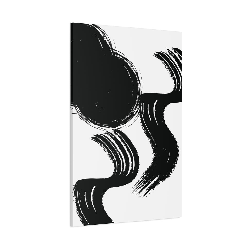 Black & White Paint Swirl Strokes Canvas – RC Furnish Homes